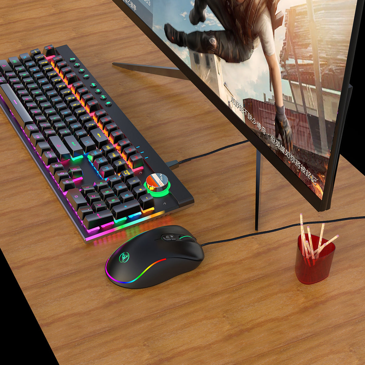Mechanical Keyboard Mouse Set RGB Backlit Keyboard Computer Accessorie ...