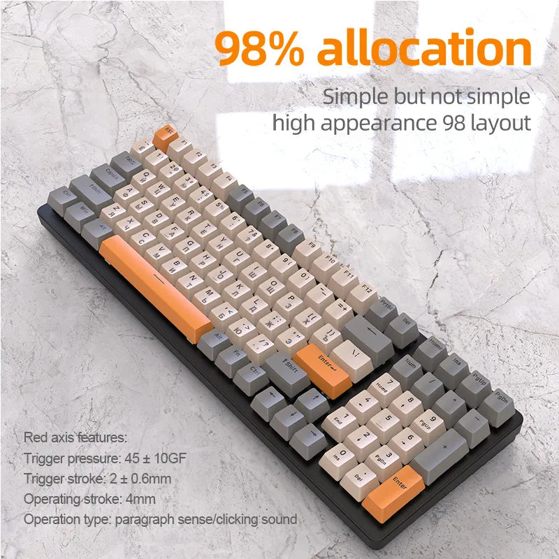 K6 Wireless 5.0 BT 2.4 Ghz Three Modes Backlit Mechanical Keyboard ...