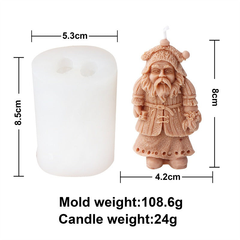 Christmas Dwarf Candle Molds 3D Santa Claus Scented Model Ornaments ...