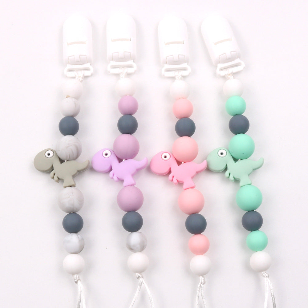 Silicone Dinosaur Pacifier Chain – Anti-Drop Baby Pacifier Holder ...