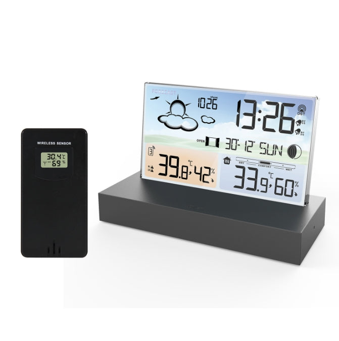 Transparent Glass Weather Clock Color Screen RF Electronic Clock – Atom ...