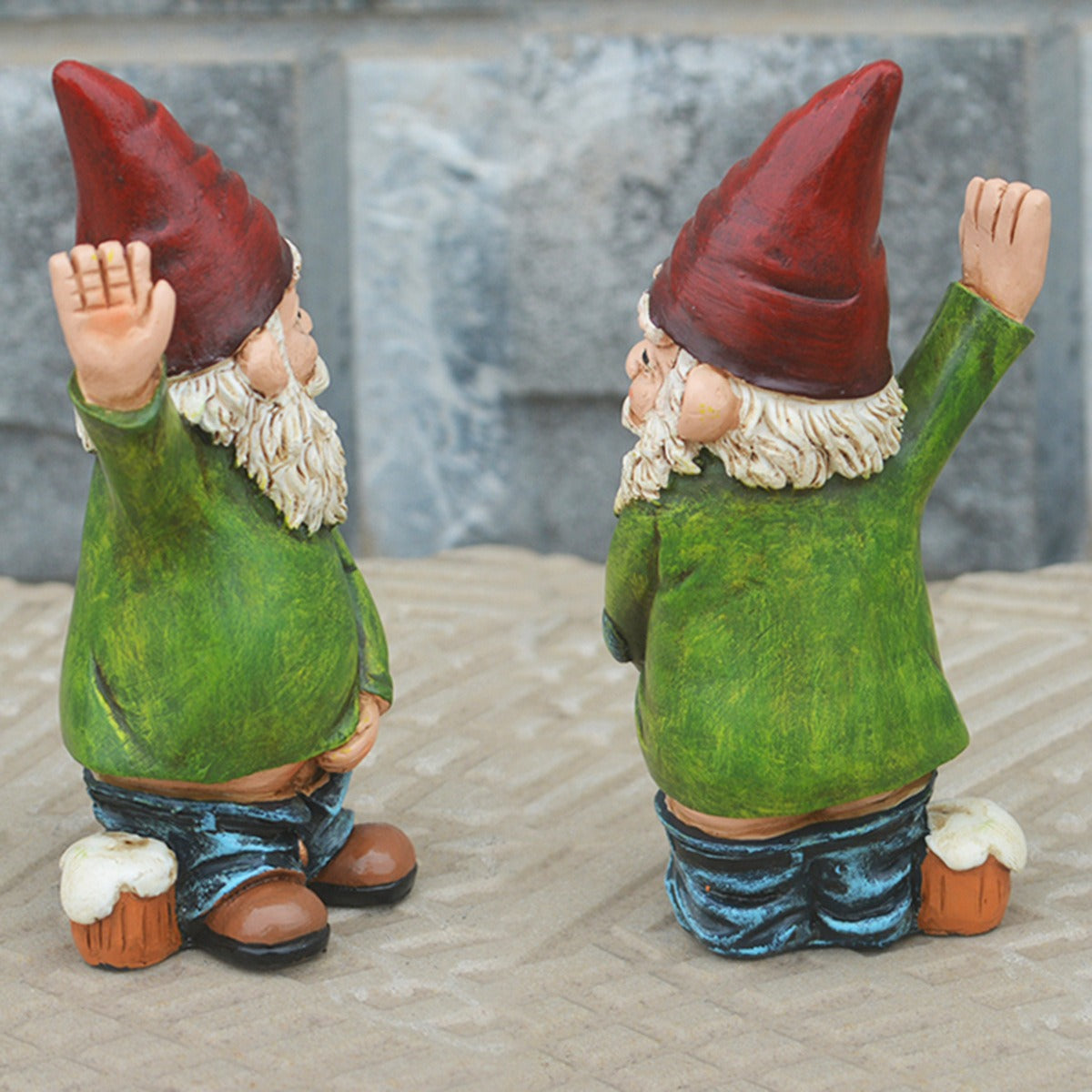 Garden Gnome Holding Tree Peeing Funny Resin Crafts Pastoral Ornaments ...
