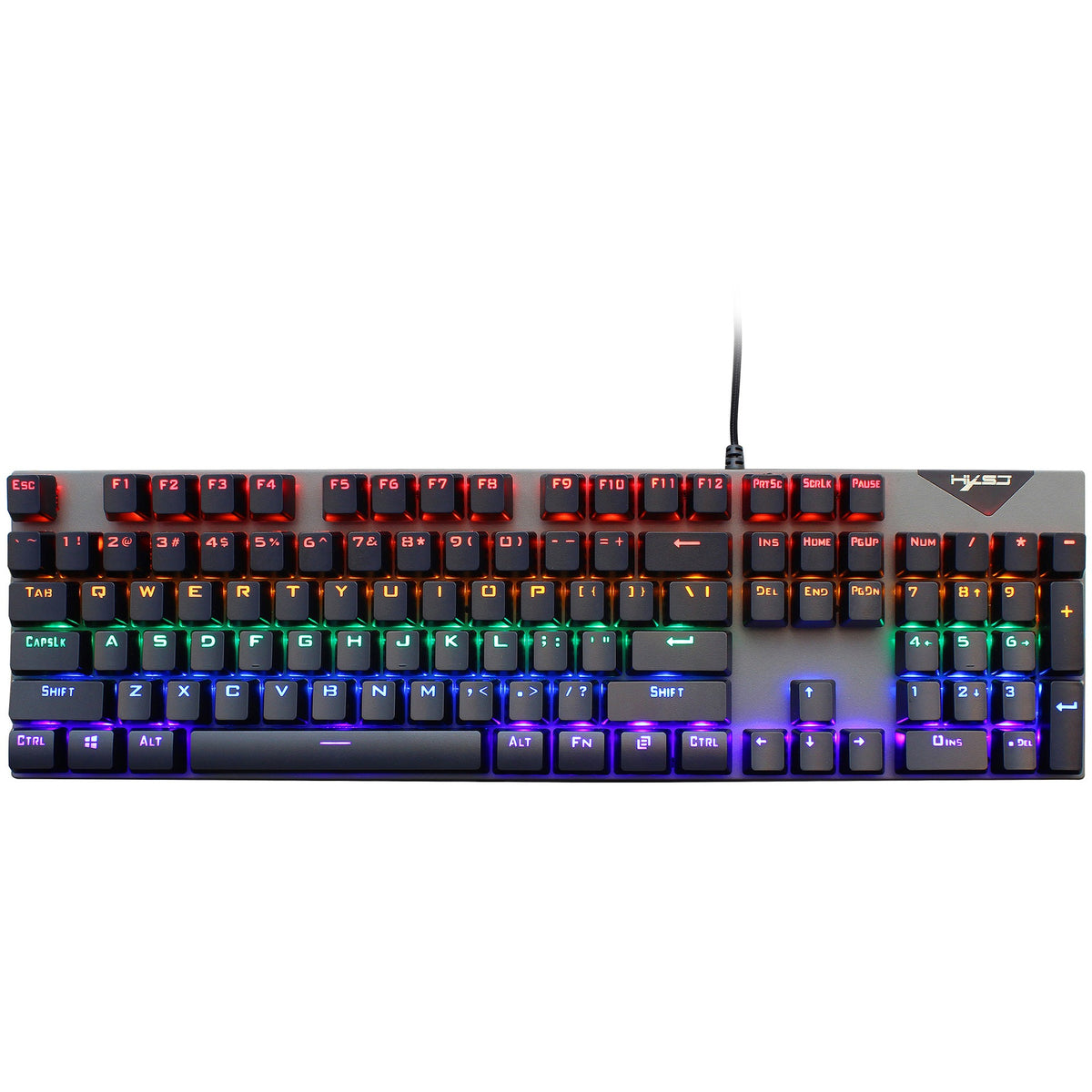 RGB Luminous Esport Mechanical Keyboard Wired 104-Key Blue Axis Design ...