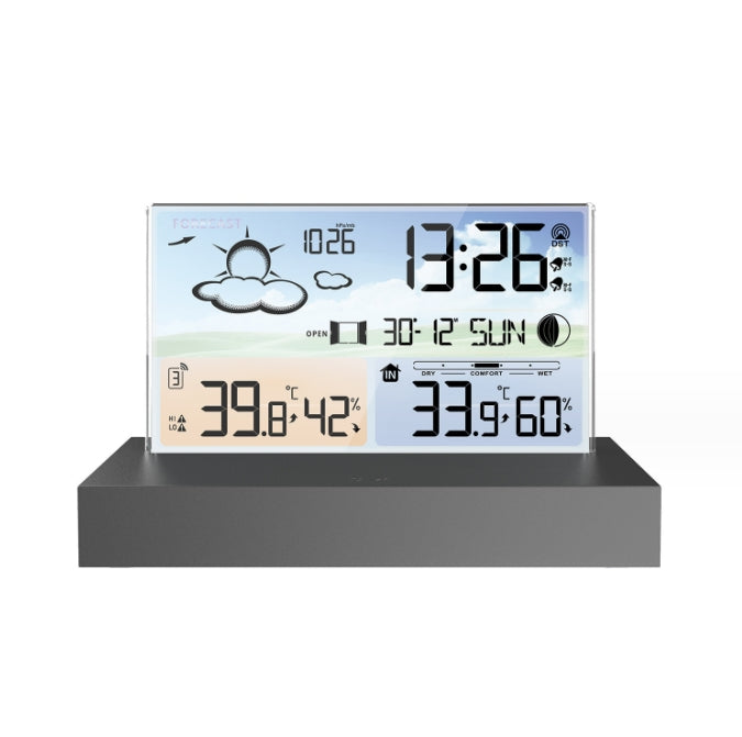 Transparent Glass Weather Clock Color Screen RF Electronic Clock – Atom ...