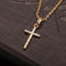Gold Black Crystal Jesus Cross Pendant Necklace for Men Women Jewelry ...