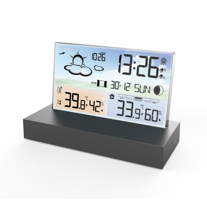 Transparent Glass Weather Clock Color Screen RF Electronic Clock – Atom ...