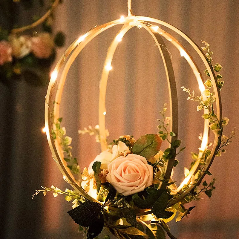 Bamboo Ring Wedding Decor Dreamcatcher Hanging Light Room Home Decor ...