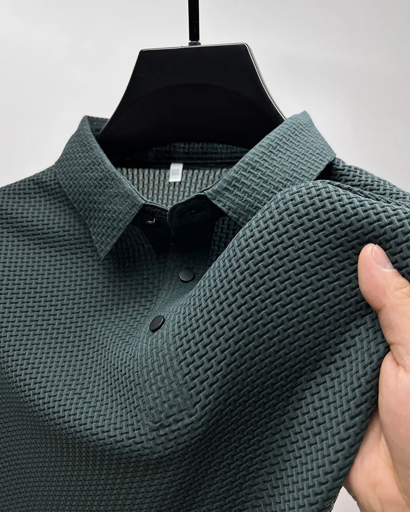 Men's Ice Cool Embroidery Knitted T-Shirt – Breathable | Atom Oracle