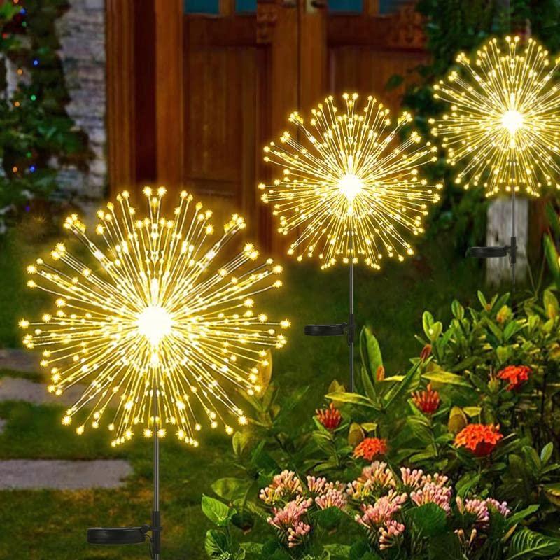 LED Fireworks Lights Waterproof Outdoor Dandelion String Fairy Lights ...