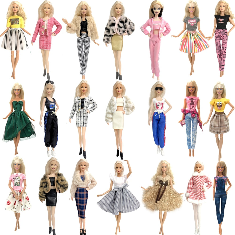 Barbie Doll Outfits Wear Casual Dress Shirt Skirt Toy Doll Clothes ...