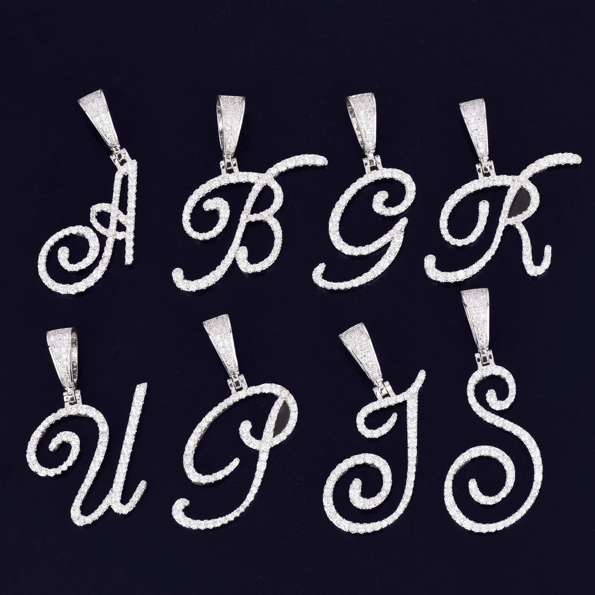 Cursive Letter Pendant Necklaces Charm Men Women Fashion Jewelry – Atom ...