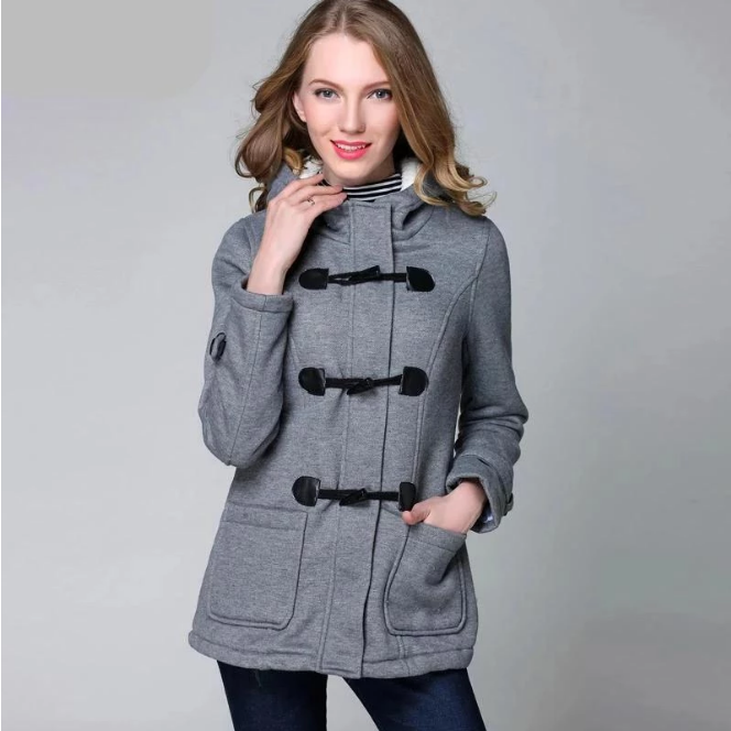 Winter Jacket Women Hooded Winter Fashion Button Coats | Atom Oracle
