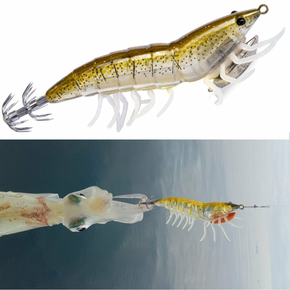 Squid Shrimp Lure Premium Fishing Jig for Squid, Octopus & Cuttlefish ...
