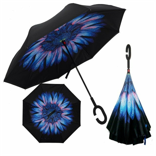 Inverted Umbrella Double Layer Ergonomic Reverse Umbrella| Atom Oracle