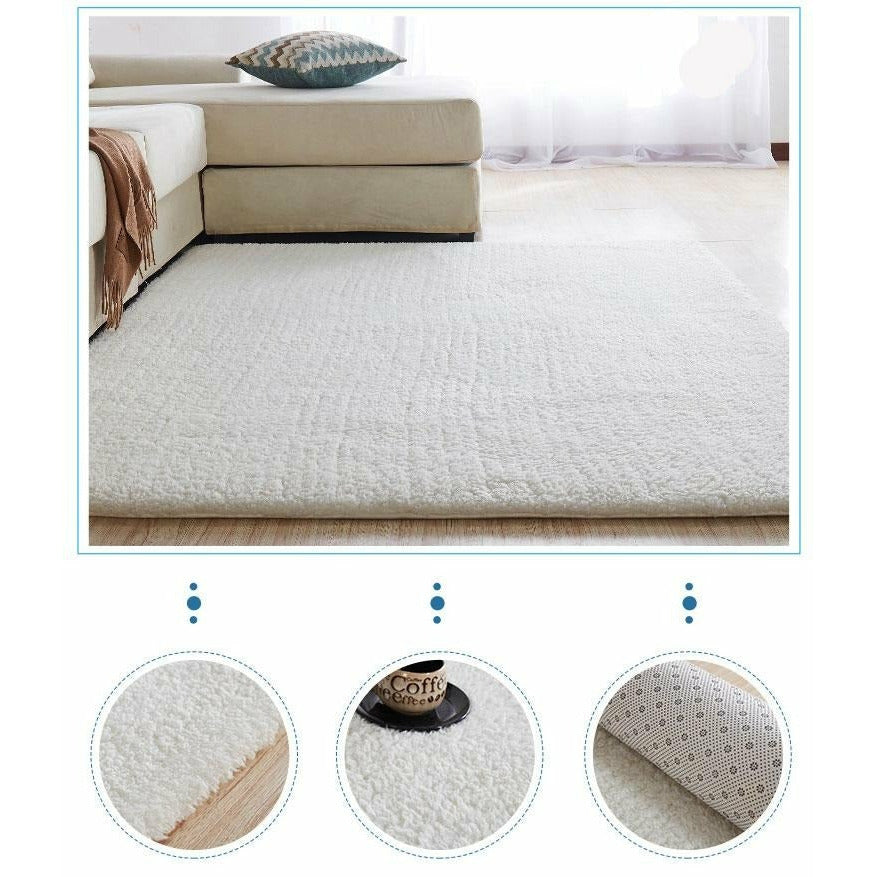 Fluffy Carpet Rug Large Size Rectangle Plush Anti-Slip Soft Carpet Mat ...