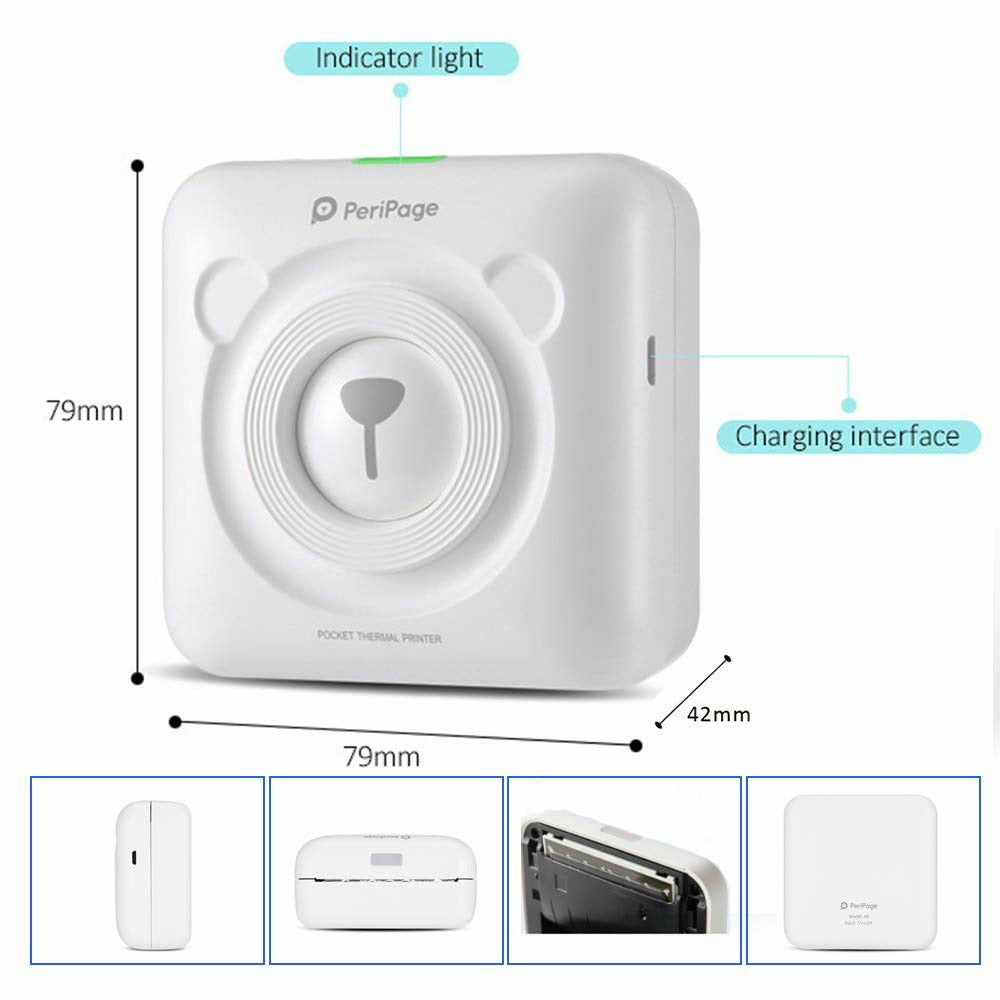 Mini Portable Thermal Printer Bluetooth Android IOS Photo Printer ...