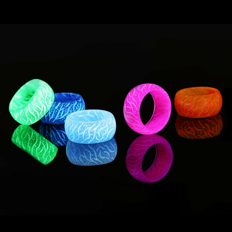 Colorful Luminous Resin Ring Fluorescent Glowing Rings For Men & Women ...