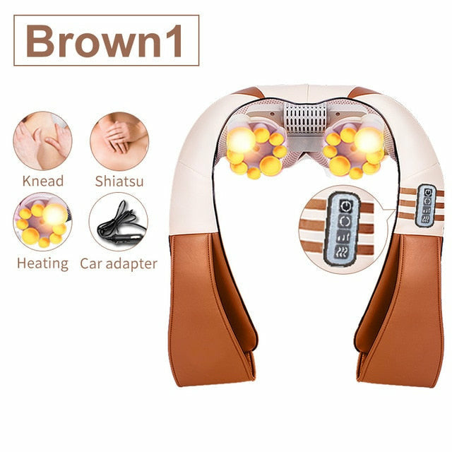 U-Shape Back Neck Shoulder Body Massager Infrared Heated Massager ...