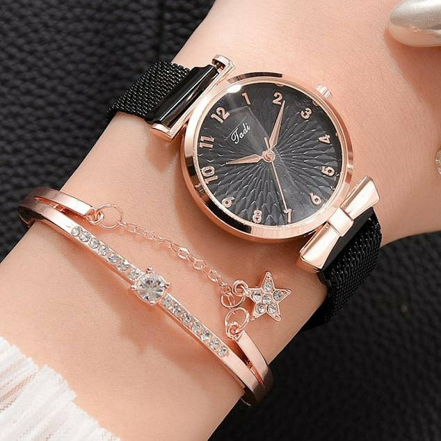 Women Luxury Bracelet Watch Magnetic Strap Ladies Fashion Wristwatch ...