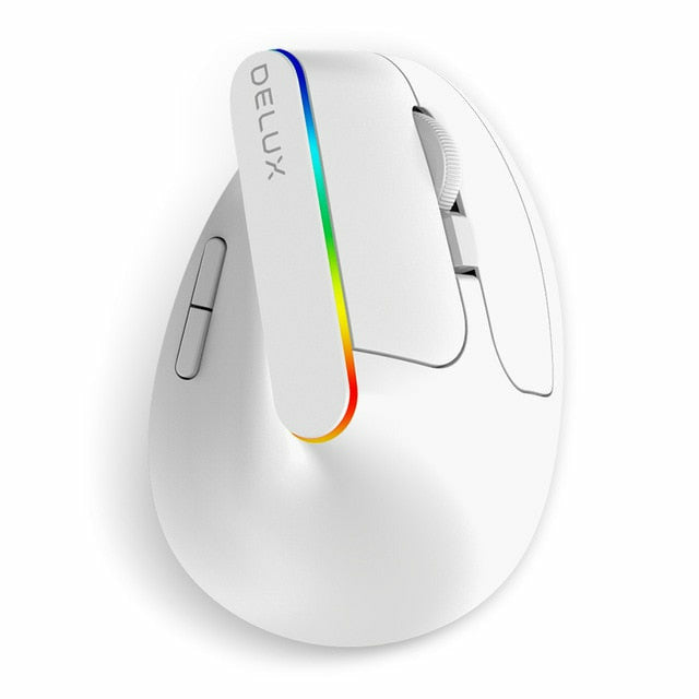Delux M618C Wireless Gaming Mouse Ergonomic Vertical RGB Optical Mice ...