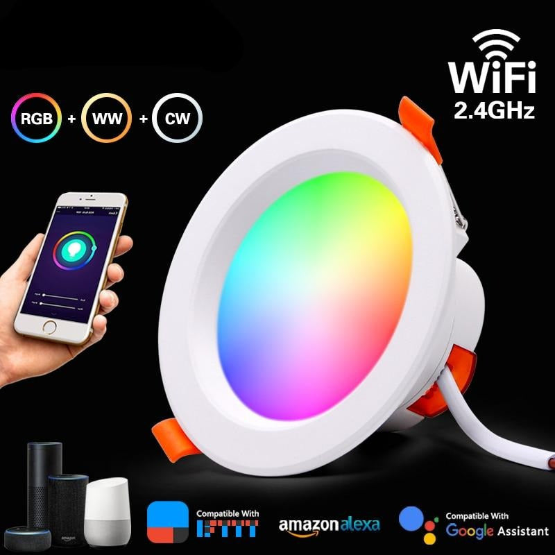 LED Down-Light Wi-Fi Smart APP Spot Light 5W 7W 9W RGB Warm Cool Light ...