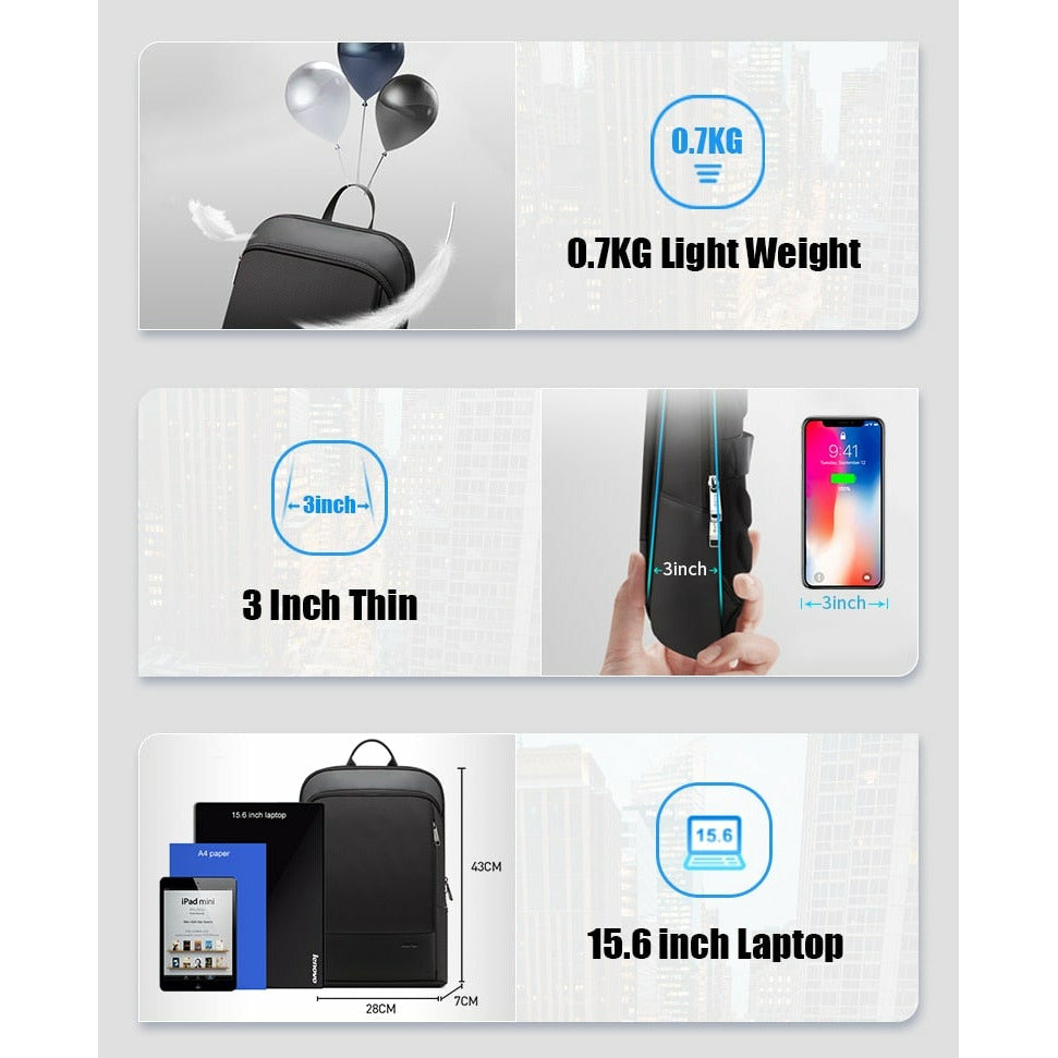 Slim Laptop Backpack Office Work Business Unisex Ultralight Bags – Atom ...