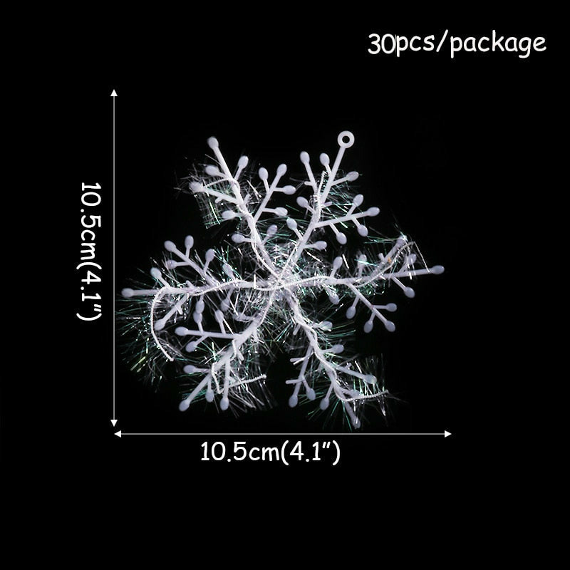 30pcs Christmas Party White Snowflake Hanging For home Decoration ...