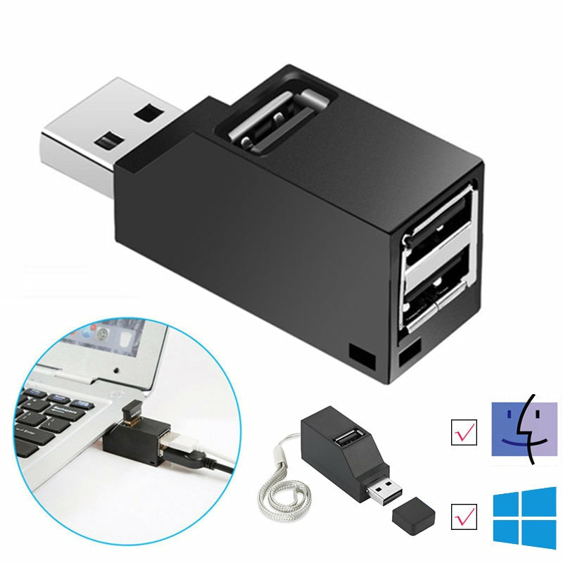 Wireless 3 in 1 USB 3.0 Hub Adapter Computer USB 2.0 3 Ports Splitter ...