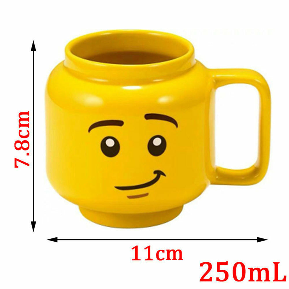 Ceramic Cup Lego Mugs Smiling Face Cartoon Coffee Milk Tea Mugs – Atom ...