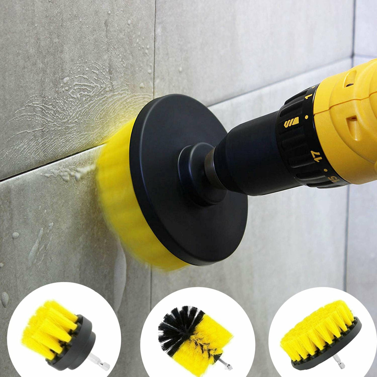 All Purpose Drill Brush Bathroom Kitchen Tile Cleaner Scrubbing Brush ...