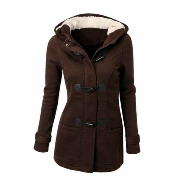 Winter Jacket Women Hooded Winter Fashion Button Coats | Atom Oracle