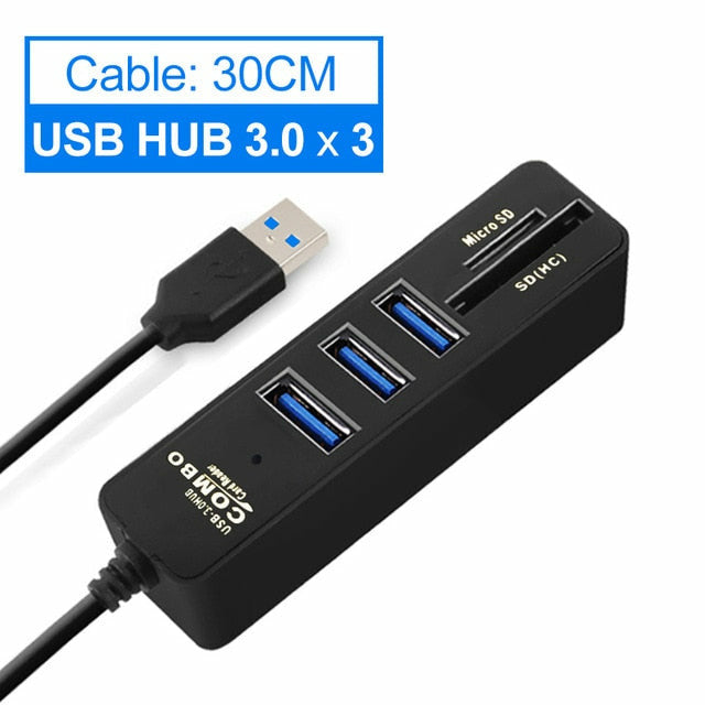 USB Hub 3.0 High Speed Splitter Port & TF SD Card Reader | Atom Oracle